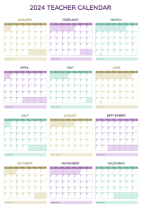 2024 Teacher Calendar (24x36) | Resource | ClassWeekly.com
