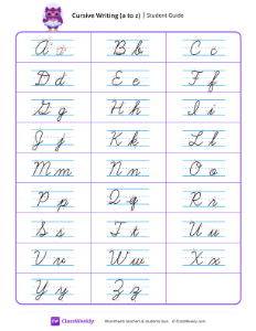 Cursive Writing A to Z - Student Guide | Resource | ClassWeekly.com