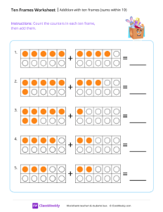 Addition with ten frames (sums within 10) - Toy box | Worksheet ...
