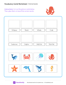 Animal words - Octopus | Worksheet | ClassWeekly.com