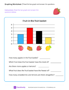 Read the bar graph and answer the questions - Strawberry | Worksheet ...