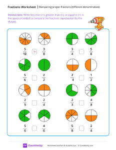 Comparing fractions with pie charts (different denominators) - Drill ...