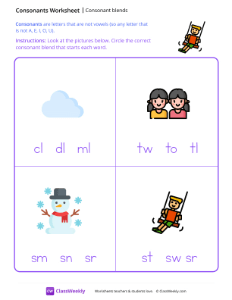 Consonant Blends - Swing | Worksheet | ClassWeekly.com