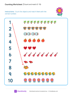 Count and Match (1-10) - Flower | Worksheet | ClassWeekly.com