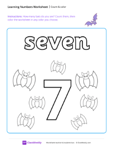 Count and Color - Seven | Worksheet | ClassWeekly.com