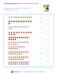 Counting Objects (1-20) - Cat Meow | Worksheet | ClassWeekly.com