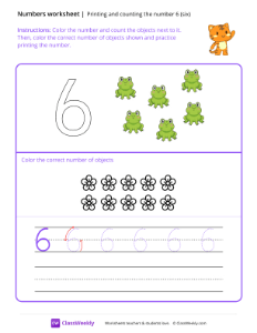 Count and Print (6) - Hello Tiger | Worksheet | ClassWeekly.com
