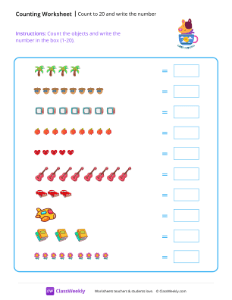 Counting Objects (1-20) - Pup Cup | Worksheet | ClassWeekly.com