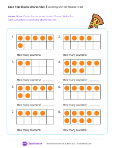 Counting with ten frames (1-10) - Pizza | Worksheet | ClassWeekly.com