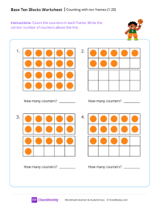 Counting with ten frames (1-20) - Athlete | Worksheet | ClassWeekly.com