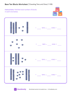 Counting Tens and Ones (1-100) - Blocks | Worksheet | ClassWeekly.com