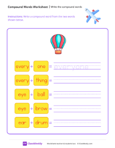 Write the compound words - Airplane | Worksheet | ClassWeekly.com