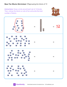 Regrouping into blocks of 10 - Chess | Worksheet | ClassWeekly.com