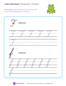 Cursive F | Worksheet | ClassWeekly.com