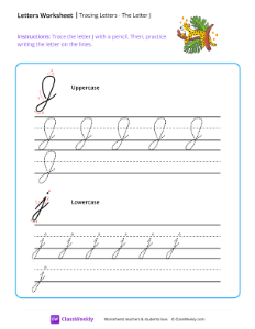 Cursive J | Worksheet | ClassWeekly.com