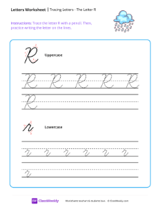 Cursive R | Worksheet | ClassWeekly.com