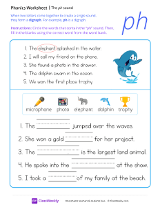 Ph Digraph Worksheets