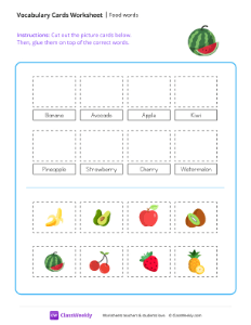 Food words - Watermelon | Worksheet | ClassWeekly.com