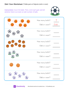 Make Pairs of Objects (odd or even) - Soccer | Worksheet | ClassWeekly.com