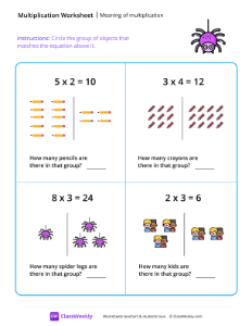 Meaning of multiplication - Spider | Worksheet | ClassWeekly.com