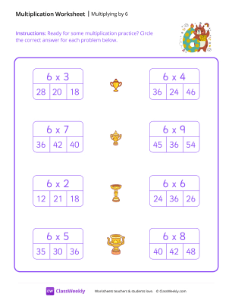 Multiply by 6 - Six Bears | Worksheet | ClassWeekly.com