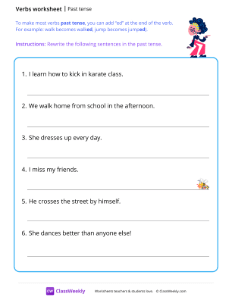 Past tense - Dance | Worksheet | ClassWeekly.com