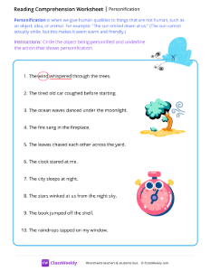 Personification - Wind | Worksheet | ClassWeekly.com