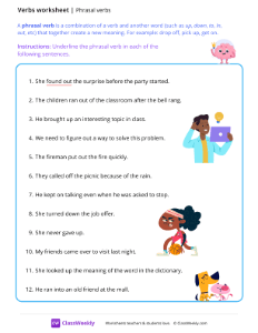 Phrasal verbs - Idea | Worksheet | ClassWeekly.com