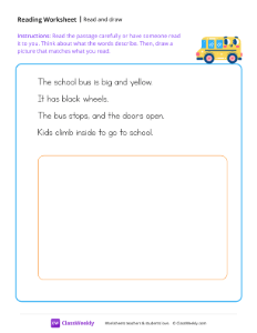 Read and draw - Bus | Worksheet | ClassWeekly.com