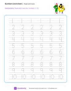 Read and trace the numbers (1-10) - Friends | Worksheet | ClassWeekly.com