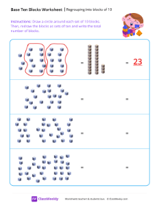 Creating Groups of 10 - Fun Blocks | Worksheet | ClassWeekly.com