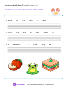 Scrambled Sentences - Eggs | Worksheet | ClassWeekly.com
