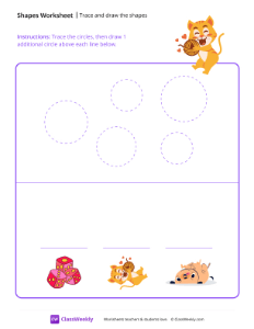 Trace and draw the shapes - Circles | Worksheet | ClassWeekly.com