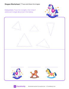 Trace and draw the shapes - Triangles | Worksheet | ClassWeekly.com