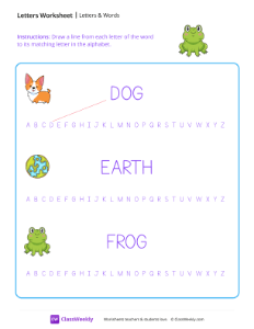 Letters & Words - Frog | Worksheet | ClassWeekly.com