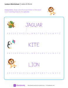 Letters & Words - Lion | Worksheet | ClassWeekly.com