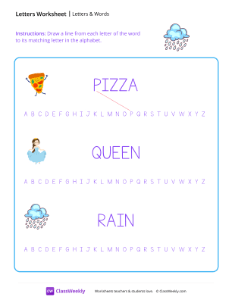 Letters & Words - Rain | Worksheet | ClassWeekly.com