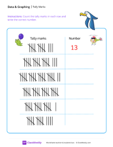 Tally Marks - Seagull | Worksheet | ClassWeekly.com