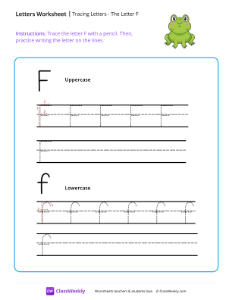 Tracing Letters - The Letter F | Worksheet | ClassWeekly.com