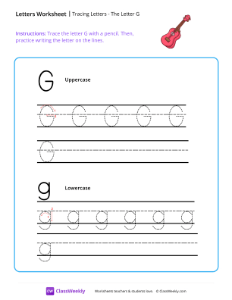 Tracing Letters - The Letter G | Worksheet | ClassWeekly.com