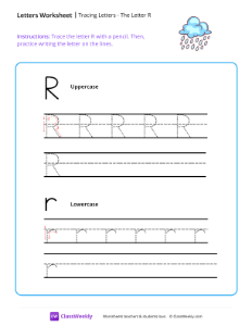 Tracing Letters - The Letter R | Worksheet | ClassWeekly.com