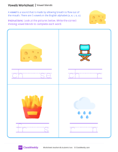 Vowel Blends - Cheese | Worksheet | ClassWeekly.com
