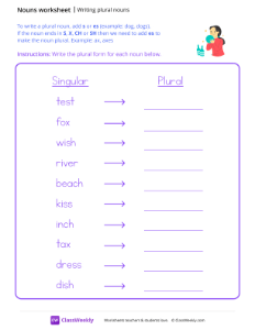 Writing Plural Nouns - Bowling | Worksheet | ClassWeekly.com